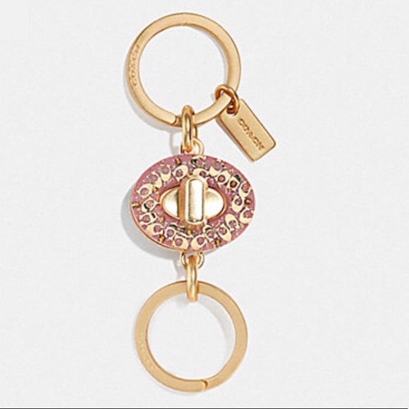 Coach | Accessories | Coach Signature Turnlock Valet Key Ring Fob Nwt ...